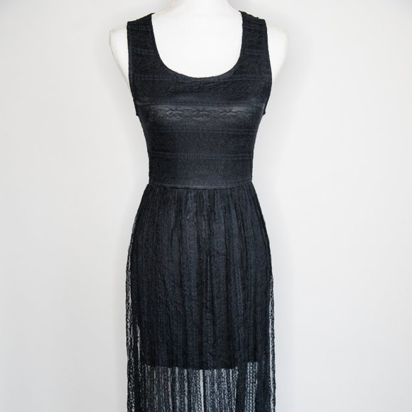 Windsor | Dresses | Windsor Black Dress With Sheer Lace Bottom Size S ...
